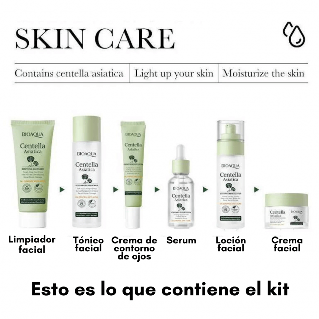 Bioaqua - Kit de skincare de centellas asiáticas, 6 piezas - ABC ...